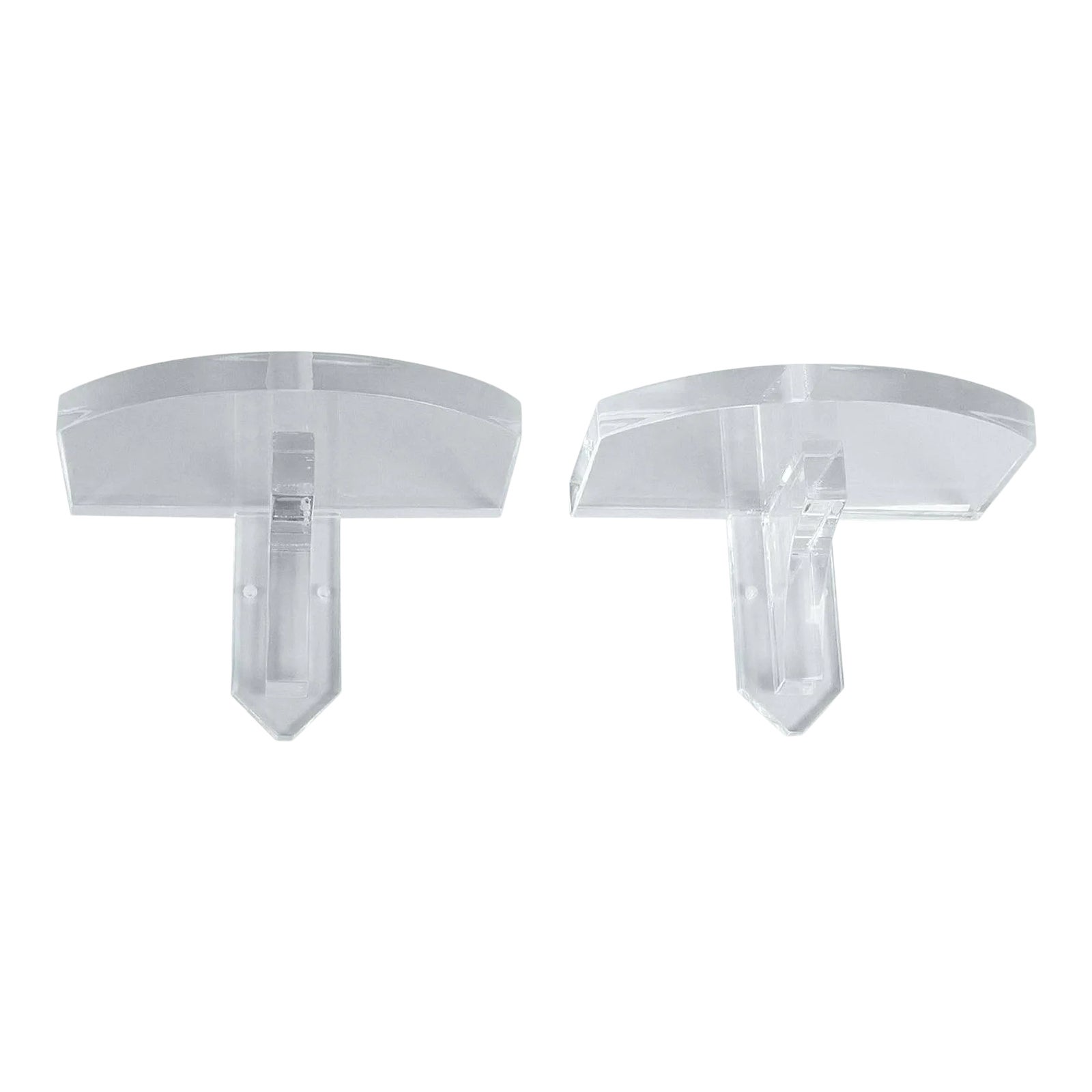 Lucite Wall Brackets - A Pair | Chairish