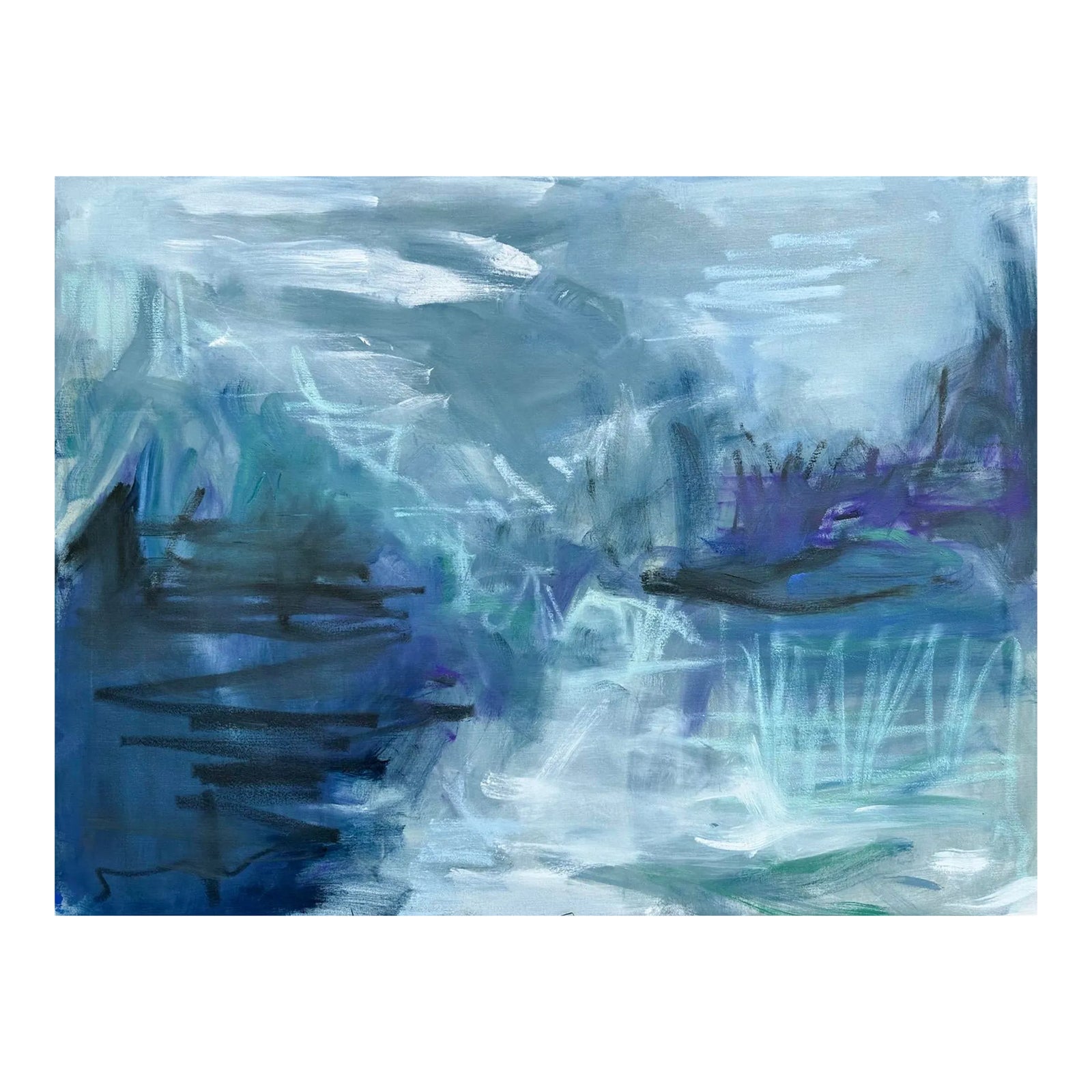 "Rough Seas" by Trixie Pitts Abstract Expressionist Oil Painting | Chairish