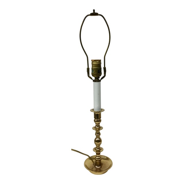 Vintage Baldwin Solid Brass Candlestick Table Lamp | Chairish