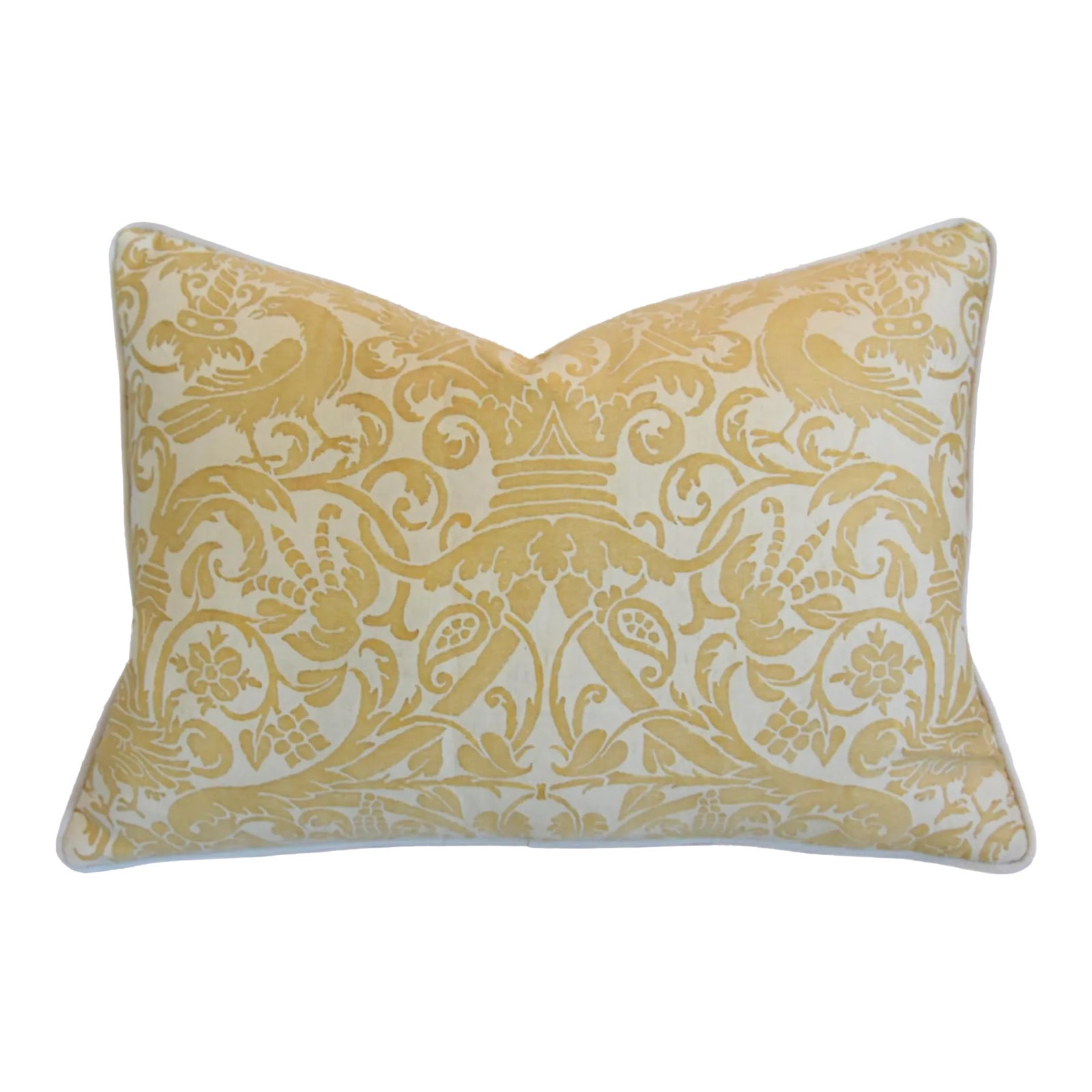 Italian Designer Mariano Fortuny Uccelli Feather/Down Pillow | Chairish