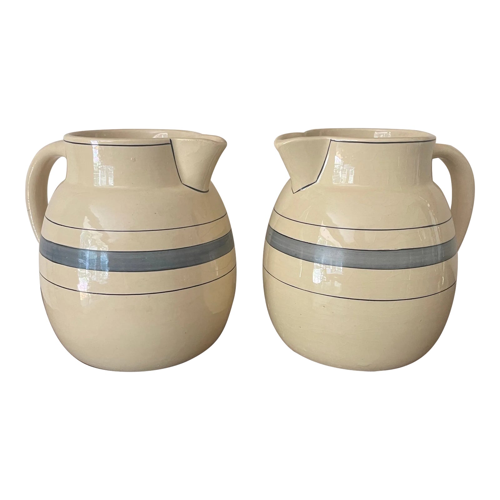 A Roseville Creamware Venetian Pitcher | Chairish