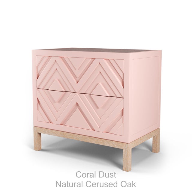 Susana Side Table - Coral Dust, Natural Cerused Oak | Chairish