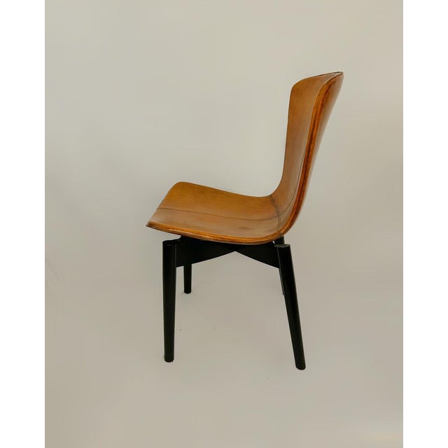 Shell Chair in Saddle Leather and Oak by Michael W. Dreeben for Mater ...