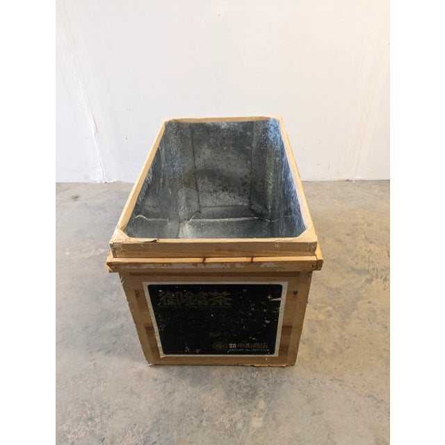 Vintage Japanese Cedar Wooden Tea Crate | Chairish