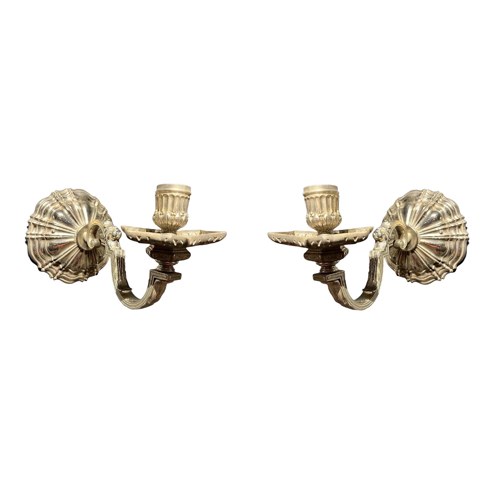 1920's Caldwell One Light Silver Sconces - a Pair | Chairish