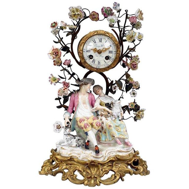 German Meissen Porcelain Clock | Chairish