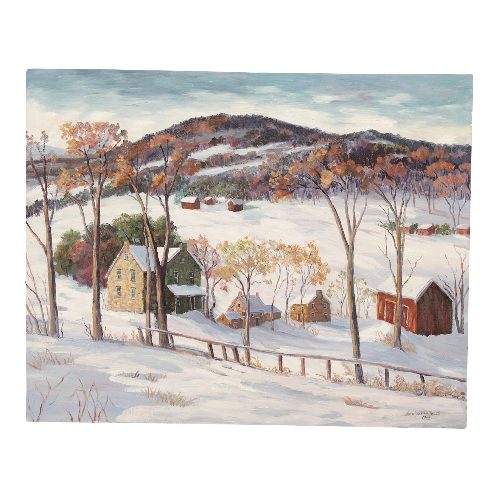 Ann Yost Whitesell 'Bethlehem Landscape' Original Oil Painting | Chairish