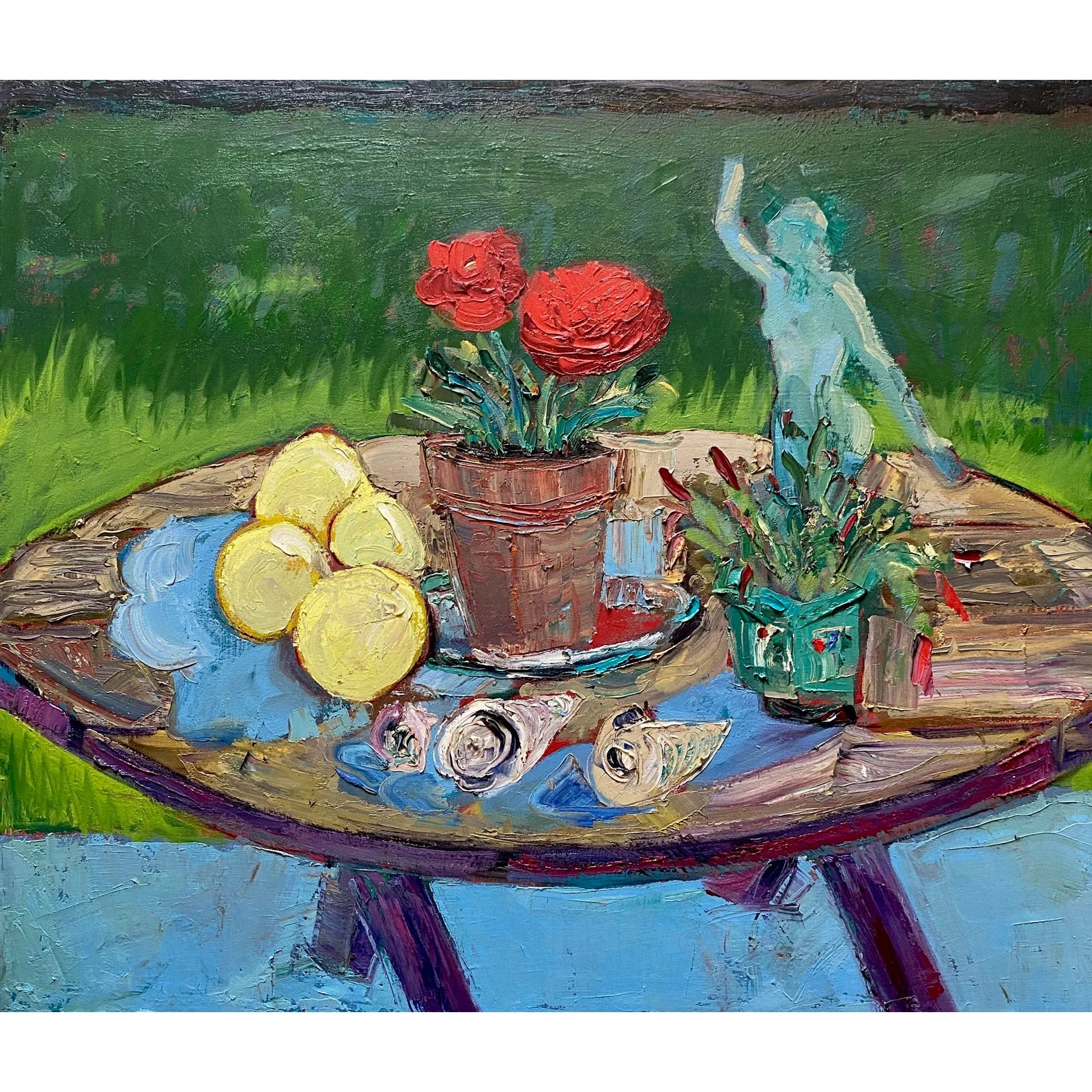 Expressionist Garden Still Life Original Oil Painting on Canvas by ...