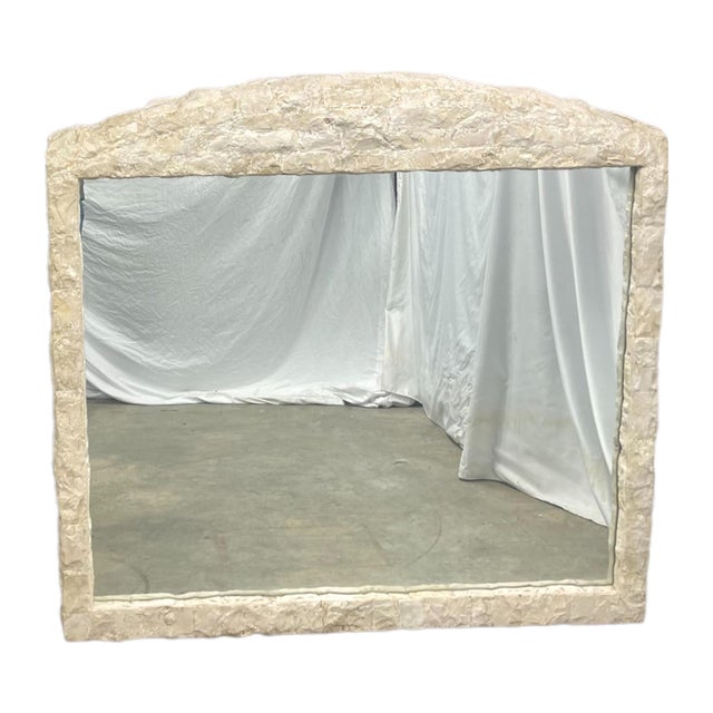 Vintage Post Modern Style Mactan Textured Stone Arched Wall Mirror ...