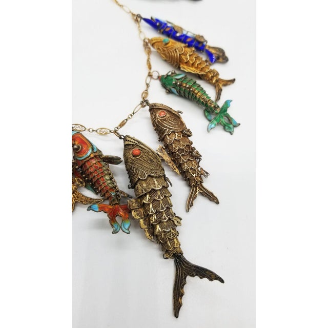 Vintage 1920s-1940s Chinese Export Koi Fish Necklace | Chairish