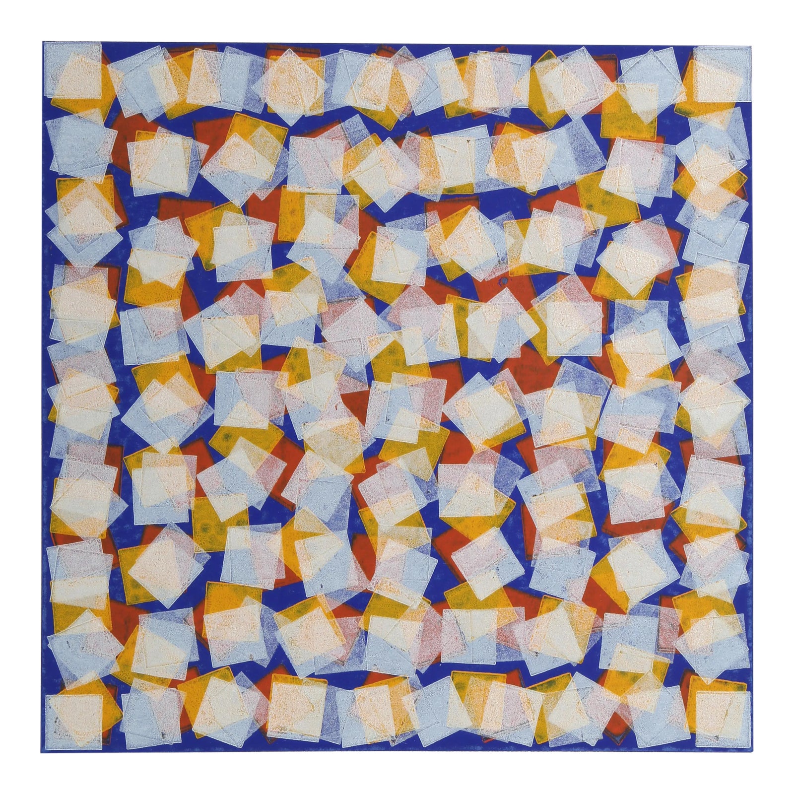 Eric Newton, "Red, Yellow, and White Squares on Blue", Geometric Relief ...