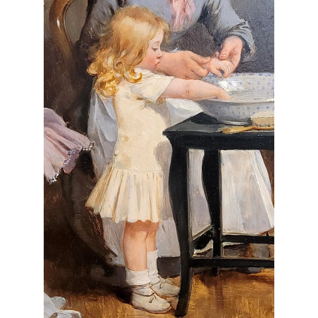 Adrien Emmanuel Marie-Mother Washing Her Daughter-19th Century Oil ...