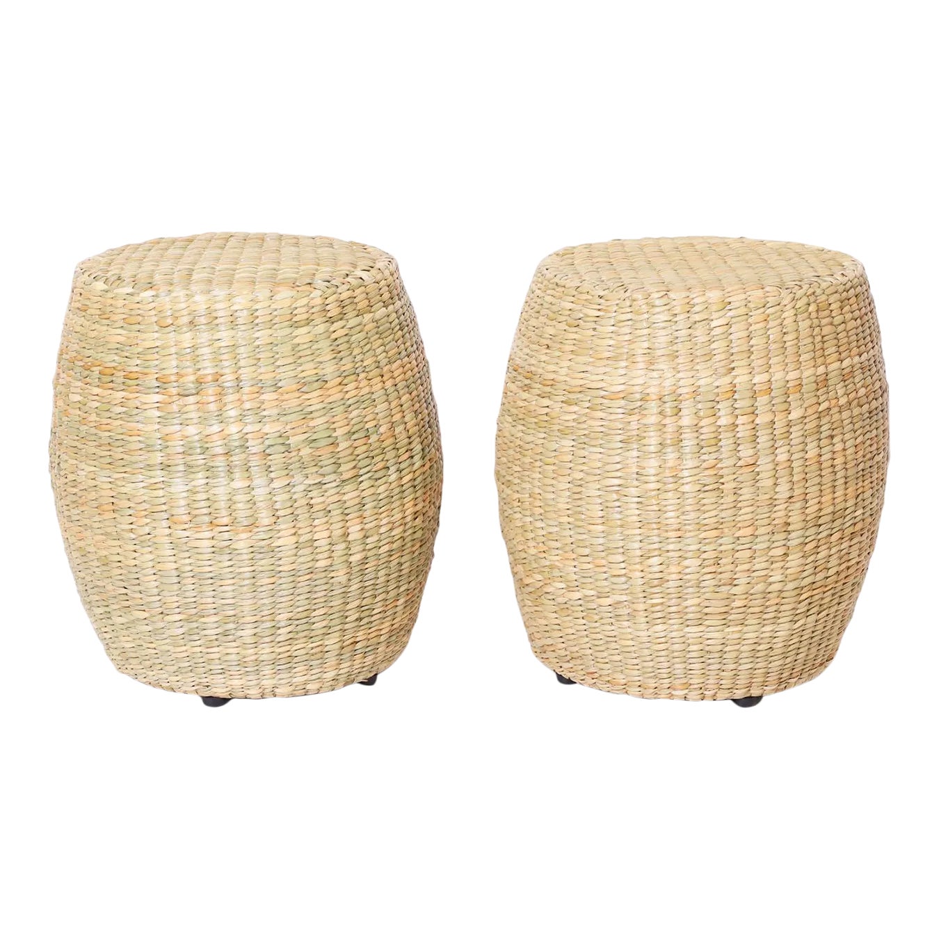 Fs Flores Collection Pair of Woven Reed Garden Seats | Chairish