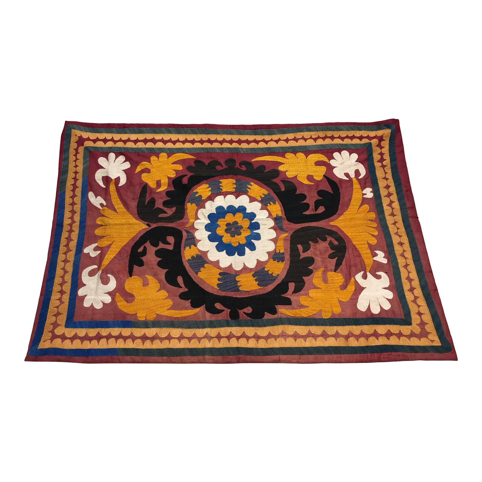 Silk Embroidery Vintage Tapestry | Chairish