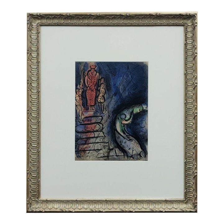 Framed Marc Chagall: "Ahasuerus Banishes Vashti" - Original Lithograph ...
