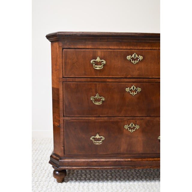 18th Century English Walnut and Oak 3 Drawer Commode | Chairish
