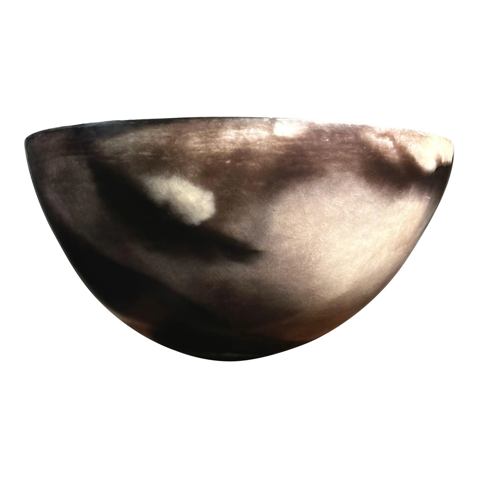 Monumental Vintage Abstract Wood Fired Burnished Clay Bowl | Chairish