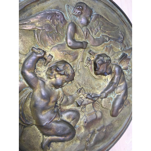 19th Century Angels at Work Brass Repousse Decorative Rounds - a Pair ...