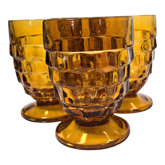 Honeyed Amber Tumblers- Set of Four | Chairish