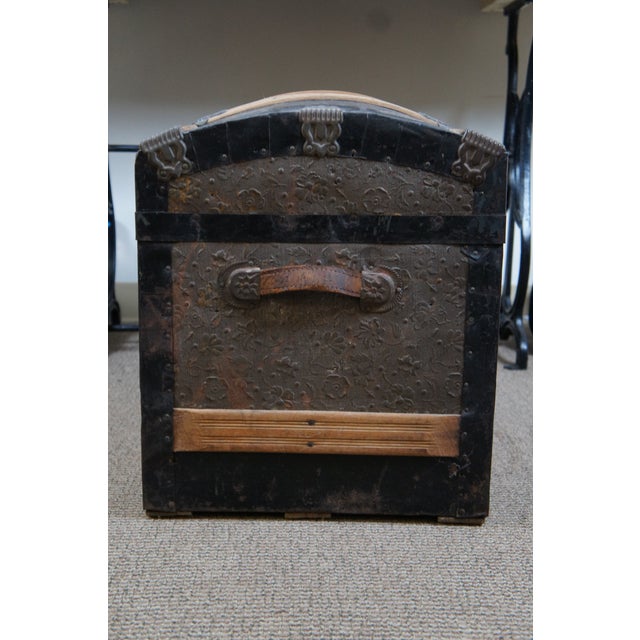 Late 19th Century Antique Embossed Metal Oak Banded Dome Top Steamer ...