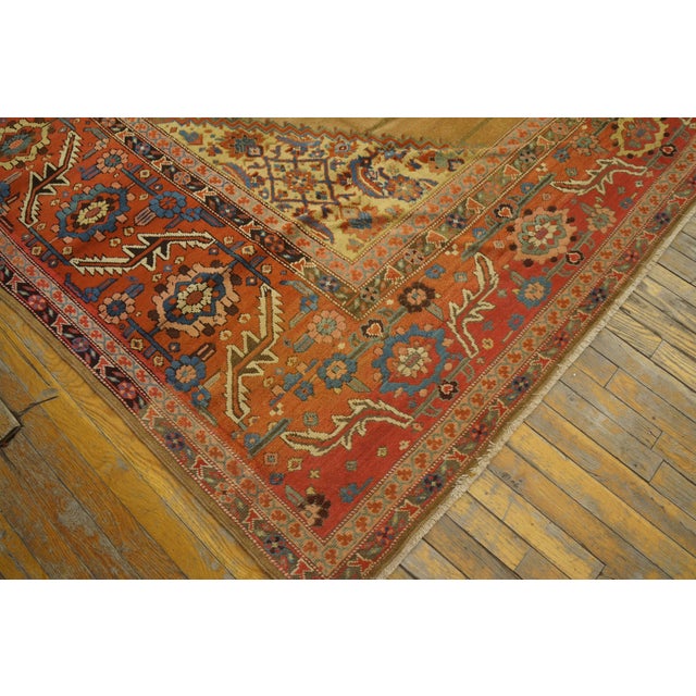 Splendid Camel and Red Color With Medallion Antique Persian Bakshaiesh ...