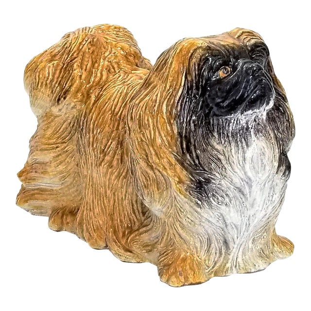 1960s Vintage Italian Ceramic Pekingese Dog Floor Sculpture - Signed ...