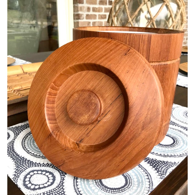 Mid-Century Teak Ice Bucket | Chairish