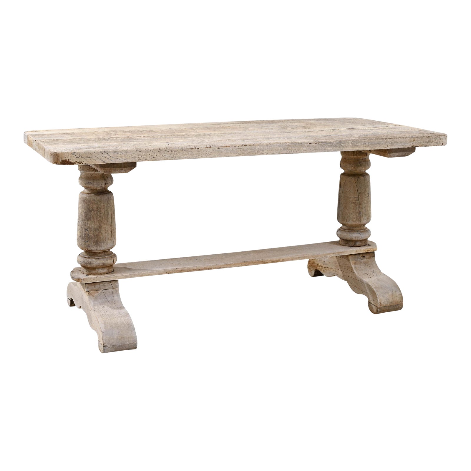 20th Century Belgian Oak Dining Table | Chairish