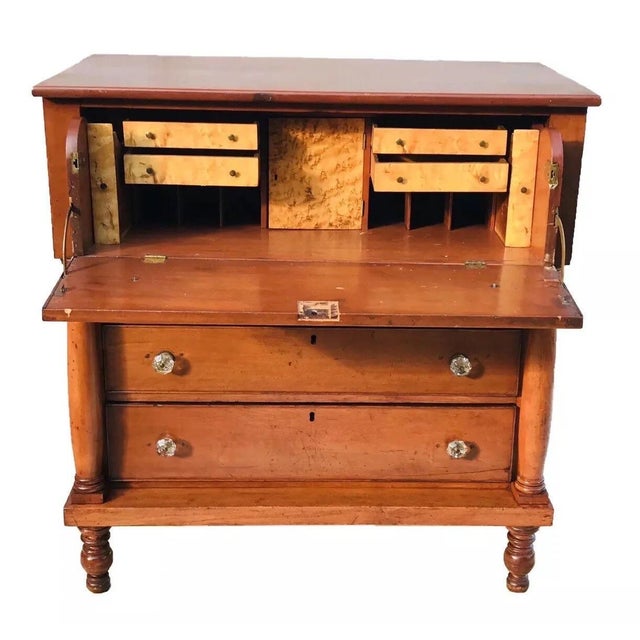 Early 19th Century Antique Sheraton New England Cherry & Birds Eye ...
