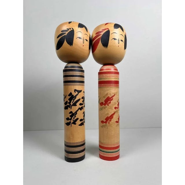 Vintage Sakunami Kokeshi, 1970s, Set of 2 | Chairish