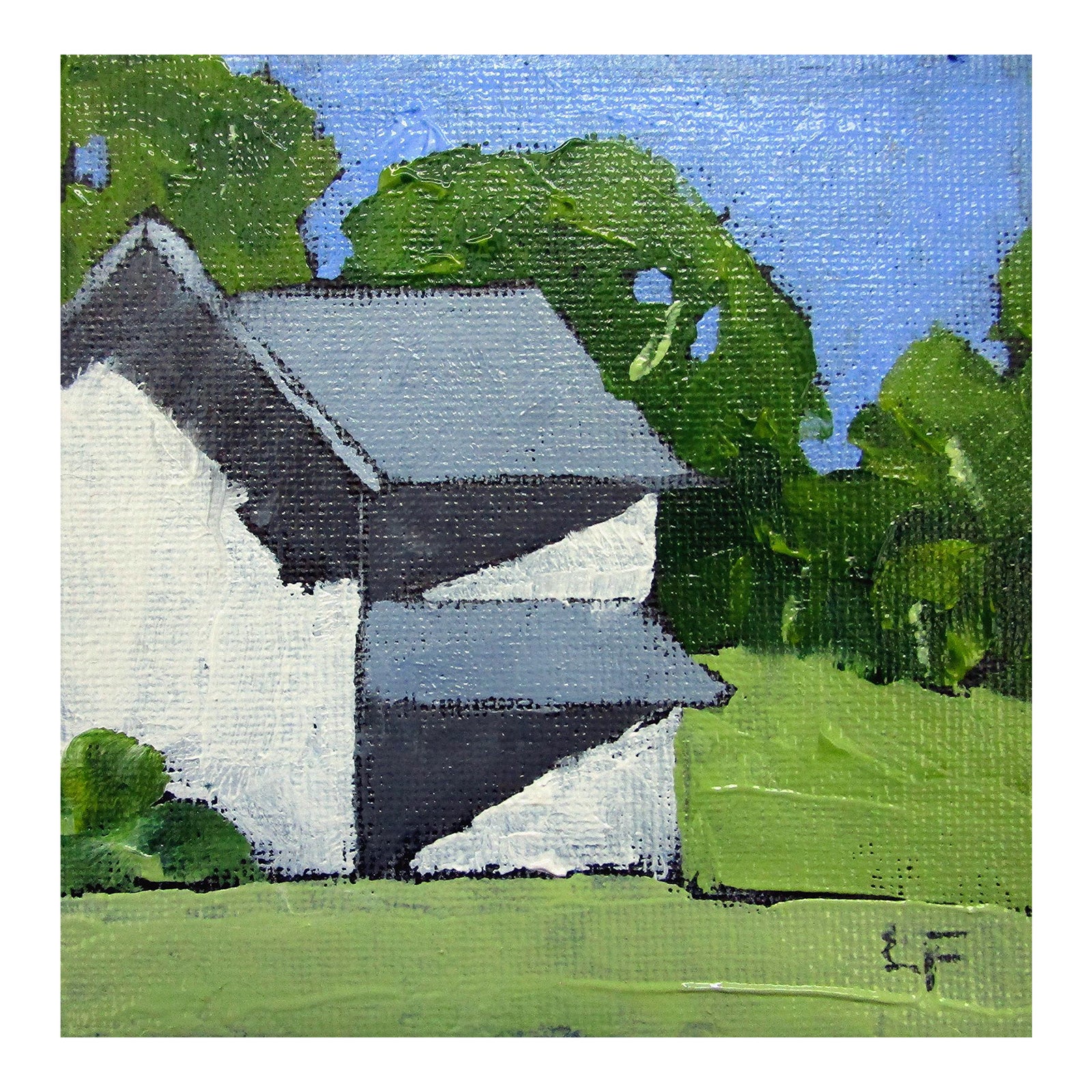 Miniature Santa Paula Farmhouse 4x4 Lynne French California Landscape O ...