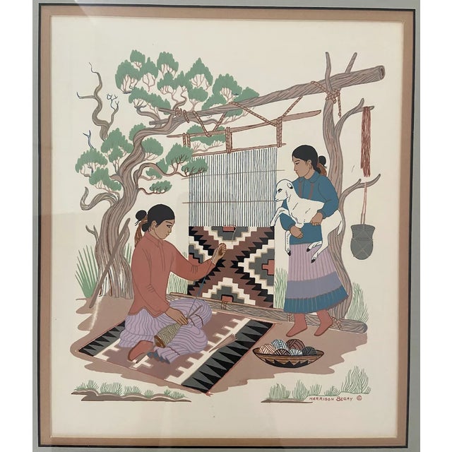 Vintage Harrison Begay Silk Screen Prints - Set of 2 | Chairish