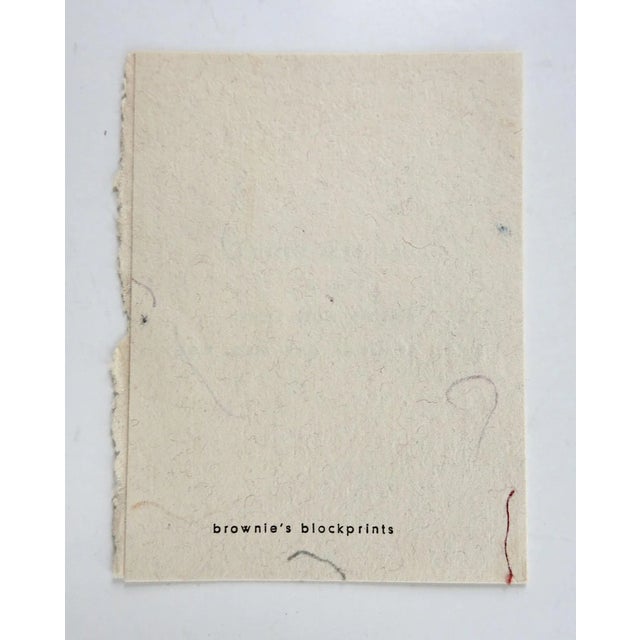 Tiny Vintage 1930 Angel Block Print Christmas Card | Chairish