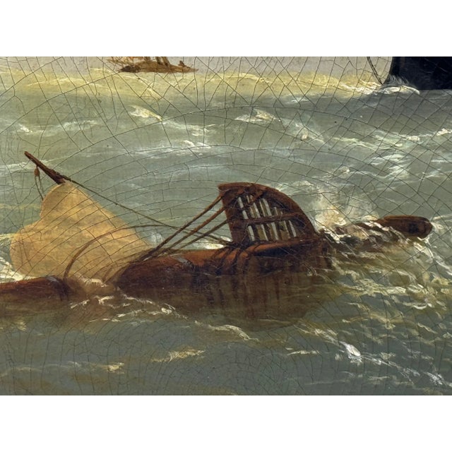 Large Victorian Oil Painting Steamer Ship Ss Miranda Polar Artic ...