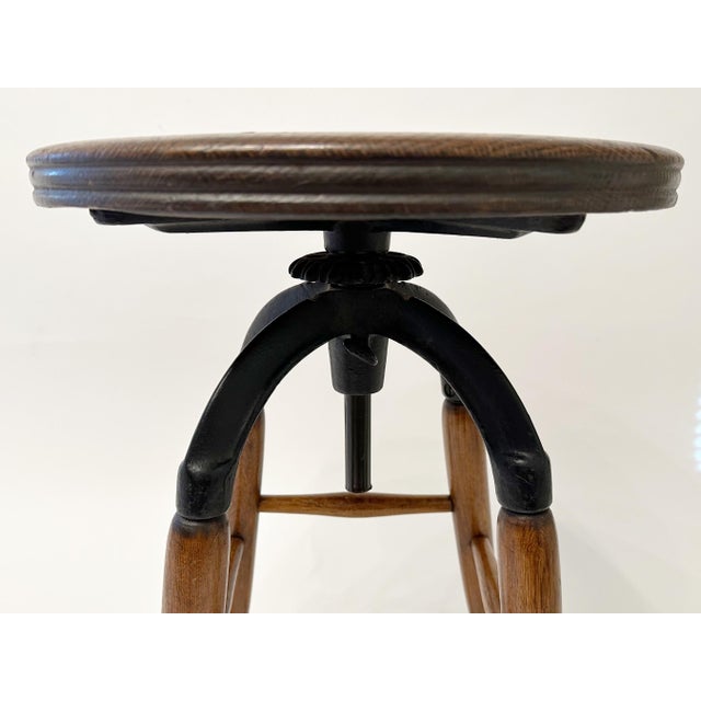 Antique Industrial Stool Engineers Drafting Stool Wood, 1900s | Chairish