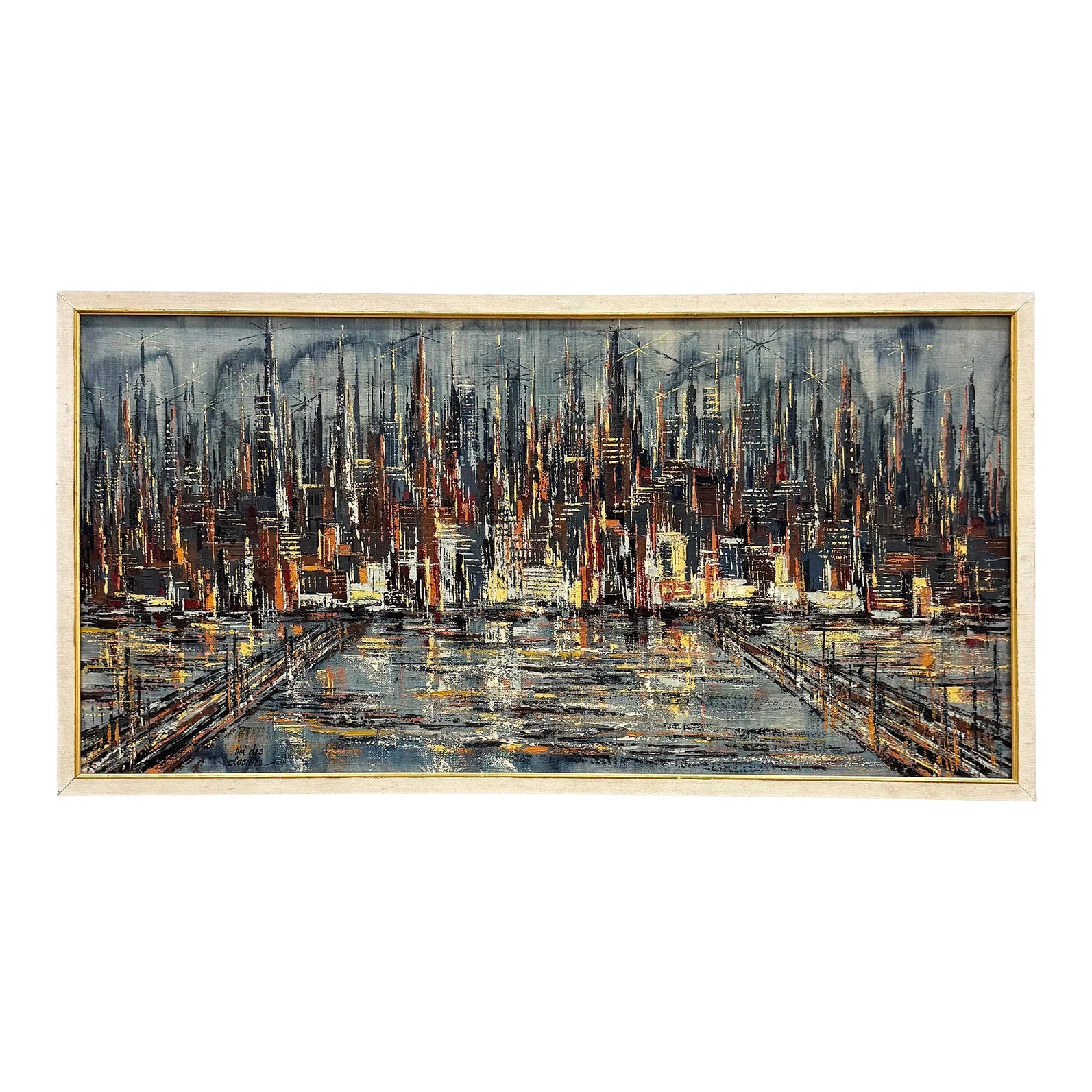 ‘Chi Chicago’ Oil-on-Canvas Cityscape by Normand Roy (1967) | Chairish