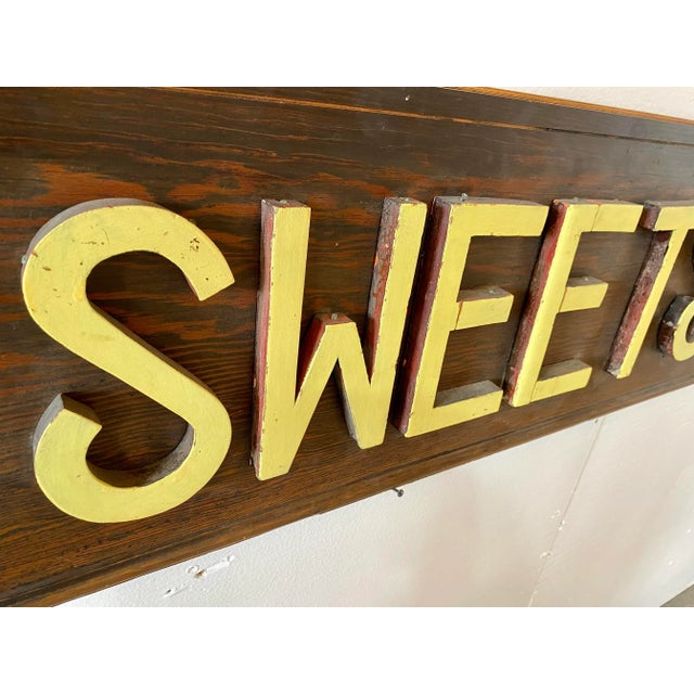 Large Vintage Wooden Tasty Sweets Bakery Sign From England - Circa 1970 ...