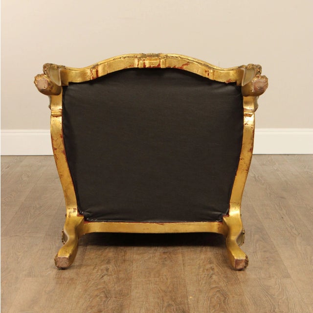 French Rococo Louis XV Style Pair of Giltwood Fauteuil Armchairs | Chairish