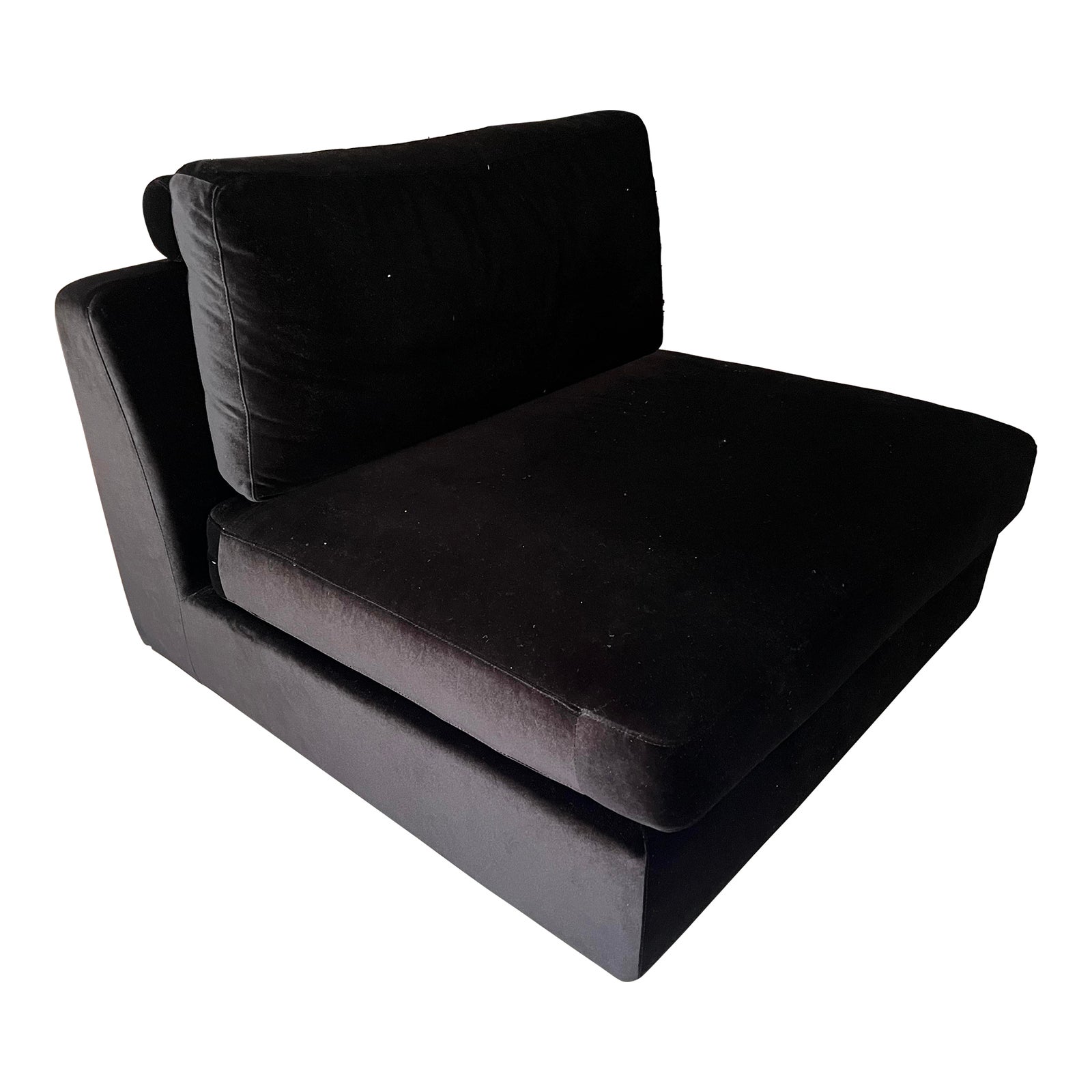 Rove Concept Black Velvet Milo Sectional Piece | Chairish