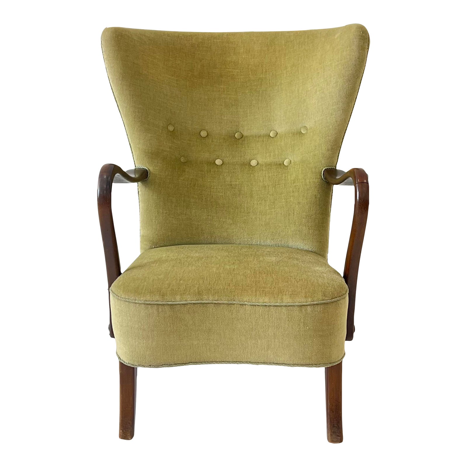 Danish Modern Alfred Christiansen High Back Easy Chair, 1940s, With ...
