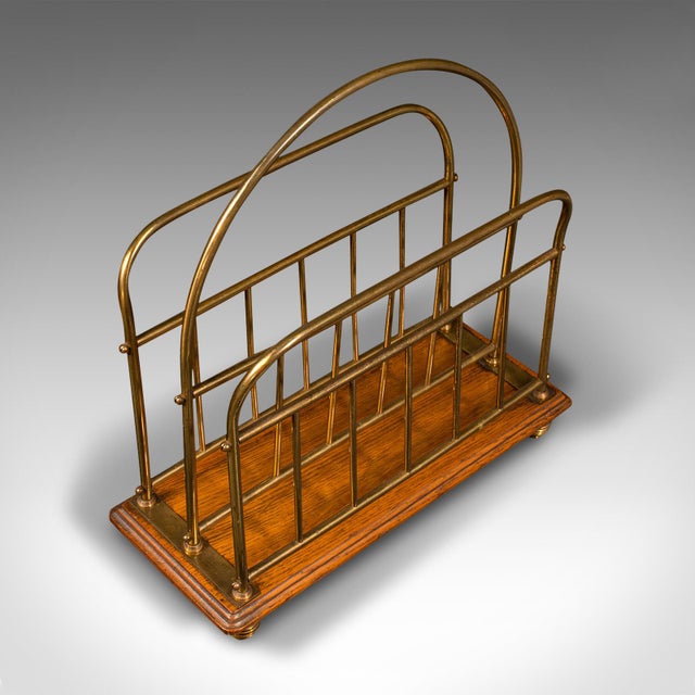 1880s Antique Victorian English Oak Newspaper Rack | Chairish