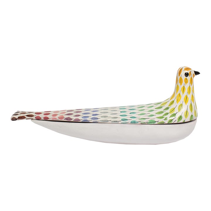 Bitossi Italian Piume Feather Bird Box | Chairish