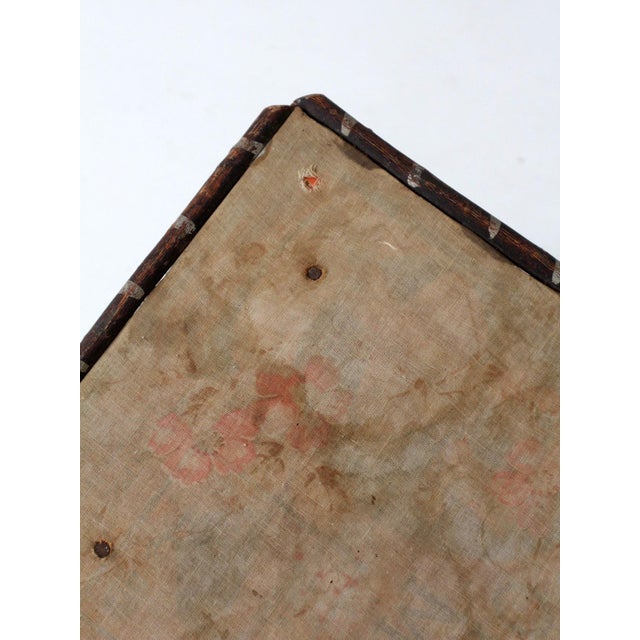 Antique Adirondack Twig Table With Floral Cloth Top | Chairish