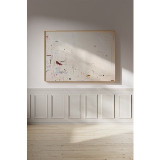 Large Original Beige Abstract Painting by Margot Sinclair | Chairish