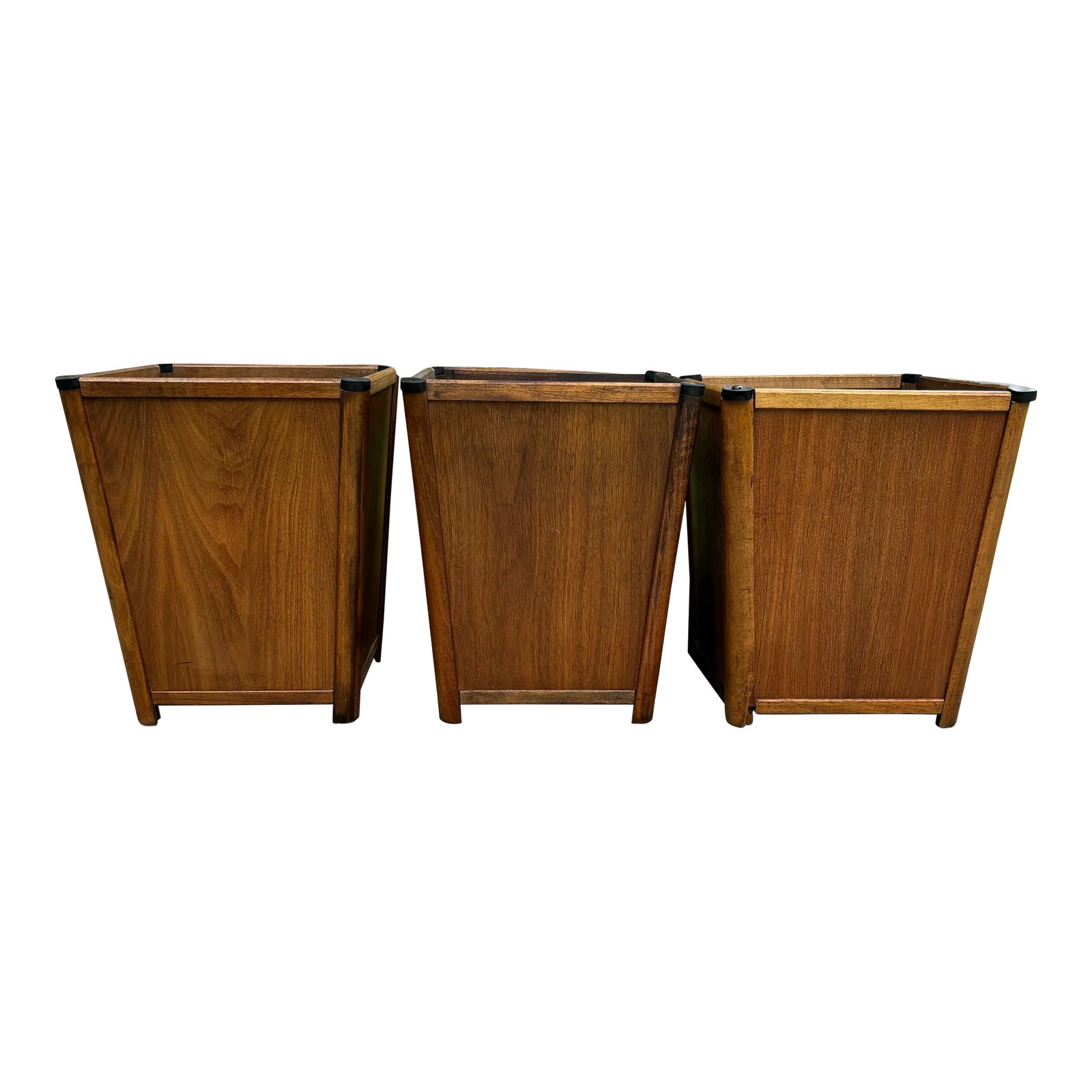 1960s Mid-Century Modern Mid Century Mahogany Wooden Trash Can Planter ...