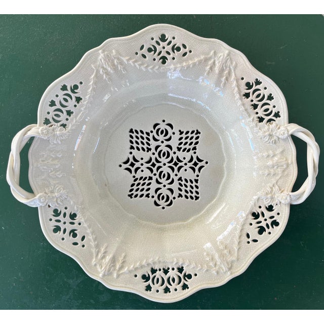 Antique 18th Century Leeds Pottery Creamware Reticulated Bowl With ...