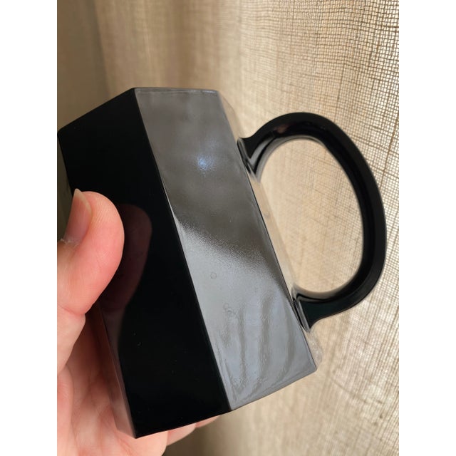 Arcoroc Black French Octagonal Glass Mugs, Set of 4 (France) | Chairish