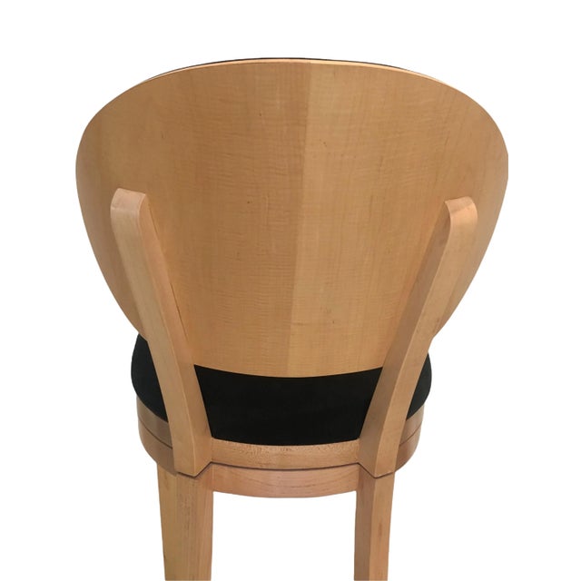 Contemporary Maple & Black Suede "Jake" Swivel Bar Stools by Nick ...