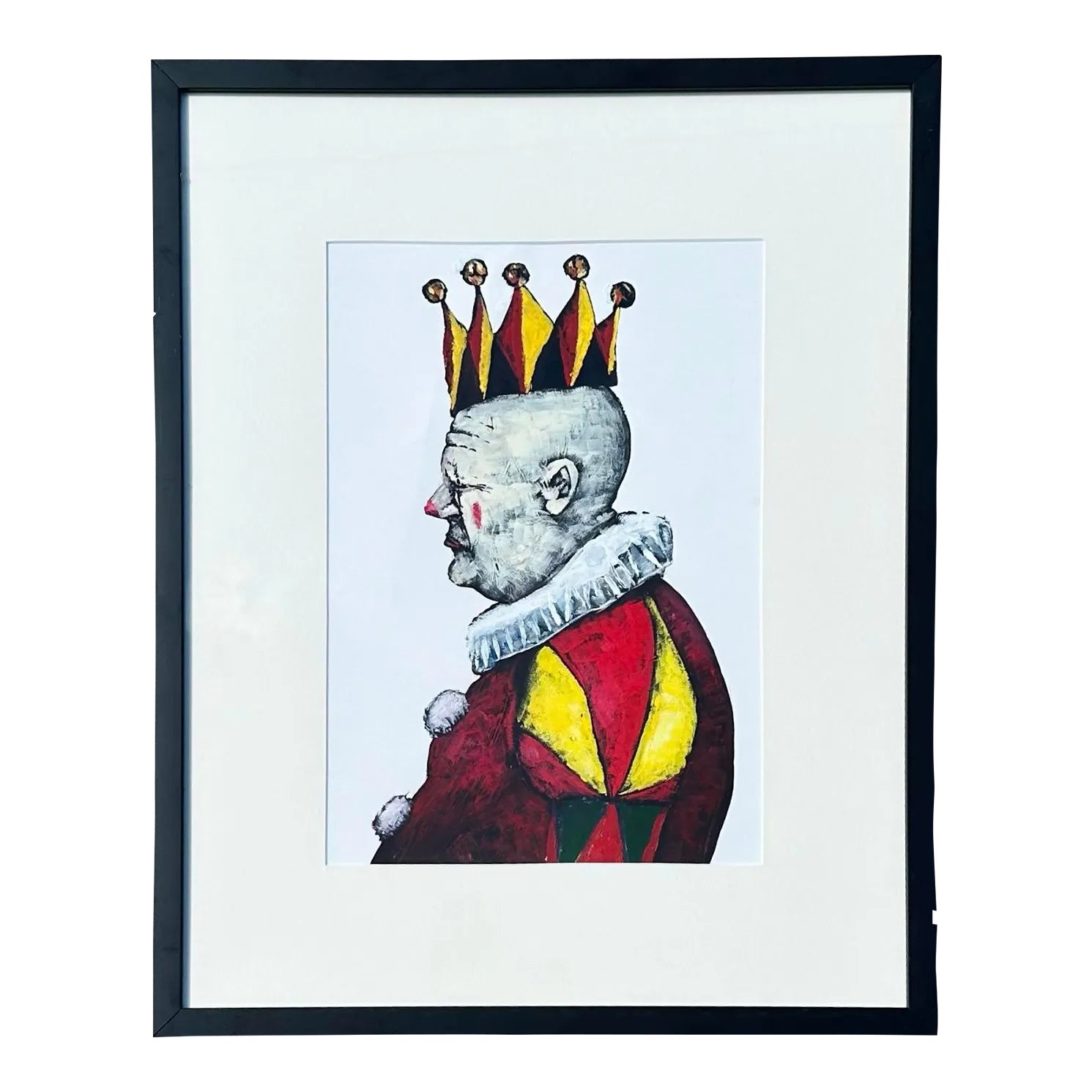 Vintage Original Oil Portrait of Jester | Chairish
