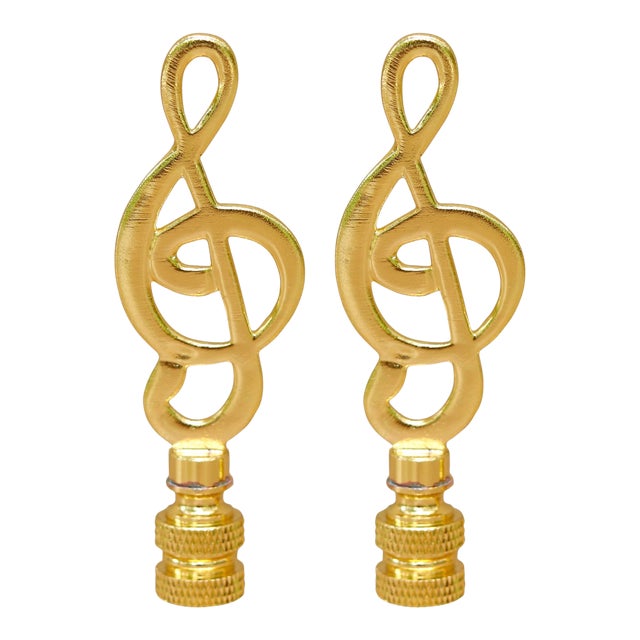 Treble Clef Lamp Finials - a Pair | Chairish